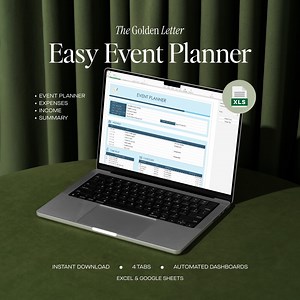Event Planner Spreadsheet: Excel & Google Sheets Budget Tracker (digital Download) - Etsy