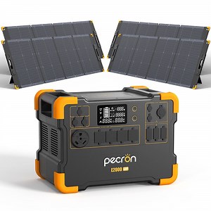 PECRON E2000LFP 1920Wh/2000W Portable Power Station with 4*200W Solar Panels Cart Kit LiFePO4 Battery Solar Generator for Home Backup, Outdoor Camping, Emergency