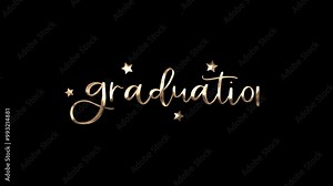 Shiny Happy Graduation text with stars on a black background, perfect for celebratory graduation designs and party invitations.