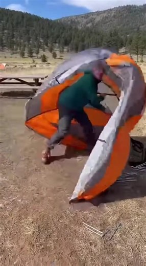 The Camping Tent (No Man Needed) ⛺💨 #camping #fail #wind #tent #funny #nature #run #outdoor | أكاديمية الطليعة للتأهيل والتدريب والإستشارات