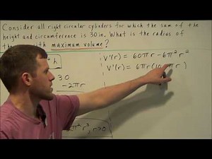 Optimization Problem involving Volume of Cylinder