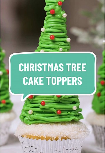 You only need 3 ingredients to make these Christmas cake toppers! Click the link in our bio for the full recipe, or Google 'BestRecipes Christmas tree cake toppers'. #christmasrecipes #christmasrecipe #christmasbaking