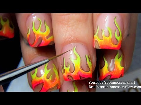 FIRE Nails! | Painting Flames Nail Art Design Tutorial