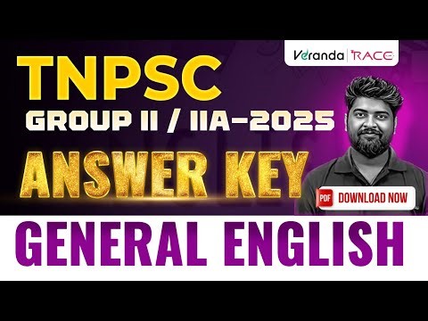TNPSC GROUP 2 2A 2025 | ANSWER KEY | GENERAL ENGLISH | BY NIRMAL SIR