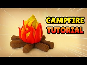 🔴DIY how to make a CAMPFIRE - Easy Polymer Clay, Fondant cake fire Tutorial
