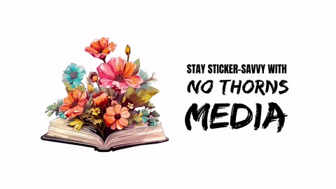 Flowers Growing from Book Sticker 4 Inch Growth Reading Aesthetic - Waterproof Vinyl Decal for Laptop Water Bottle Car Tumbler - Durable Funny Aesthetic Long-Lasting Stickers for Adults ID44990