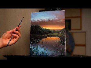 Painting A Summer Sunset with Acrylics l Paint with Ryan