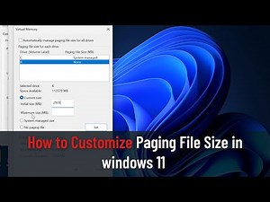 Custom Paging File Size for windows 11 (4 GB / 8 GB/ 16 GB RAM)