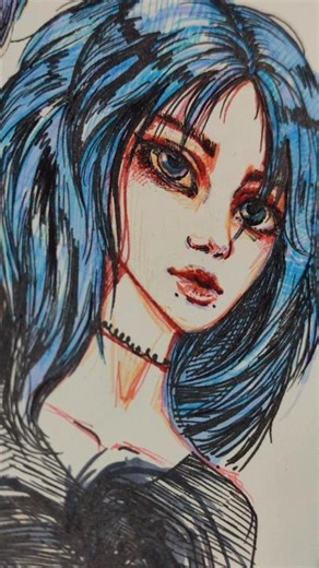 Alt Girl Portrait Speedpaint Traditional Art Sketch Drawing Stylization Face Illustration Sketching