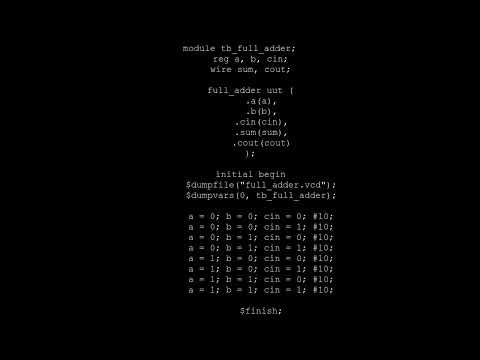 Design a Full Adder in verilog using VS Code