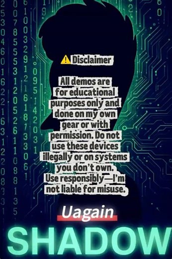 Uagain Shadow - ⚠️Disclaimer #flipperzero #hackrf #hacker