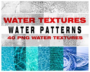 40 Water Texture Brushes, PNG Liquid Stamps (digital Download) - Etsy