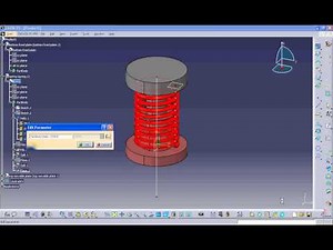 Simulation video and tutorials of a compression spring in Catia V5