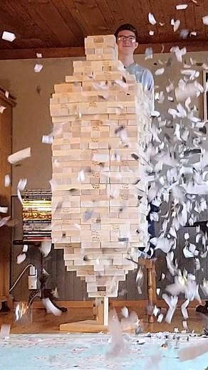 359K views · 2.7K reactions | Most Jenga Giant blocks stacked on one vertical Jenga Giant block - 900 by Auldin Maxwell  | Guinness World Records | Facebook