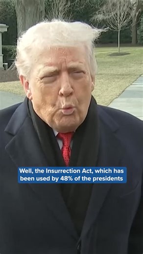 voteinorout on Instagram: "#DonaldTrump is openly signaling he would use the #InsurrectionAct if it suits him. In a recent statement, he downplayed how extreme the law is, saying nearly half of U.S. presidents have used it and claiming George H. W. Bush used it dozens of times. He called it very powerful and said flatly that if he needed it, he would use it. The message was not about restraint. It was about readiness.⁠ ⁠ The Insurrection Act allows a president to deploy the U.S. military inside