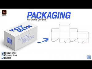 Toy Box Die Line And Packaging Printing Layout in Adobe illustrator HINDI / हिंदी में