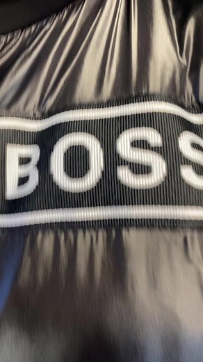Stylish Black Puffer Jacket with BOSS Branding