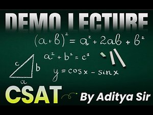 Demo Lecture on CSAT || By Aditya Sir || #tathastuics #upsc #upscexam #drtanujain