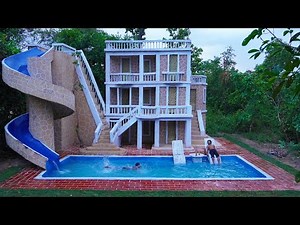[Full Video] Building Creative Water Slide Park To Underground Swimming Pool & Beautiful Villa House