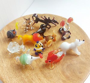 Murano Glass Miniature Animals: Dollhouse Figurines, Set of 12 - Etsy