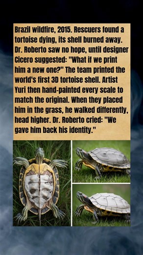 We Gave Him Back His Identity 3D Shell for Burned Tortoise #wholesome #turtle #shorts | The Animal Story book
