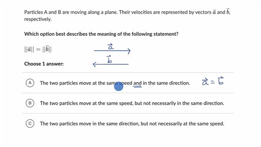 Interpretar enunciados sobre vectores
