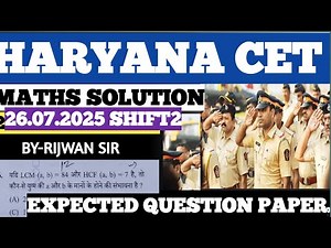 HARYANA CET MOST EXPECTED QUESTION 26.07.2023 SHIFT 2#26_july_2025