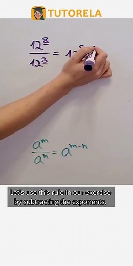 Simplify \\( 12^8 / 12^3 \\) Using Exponent Laws #Math #ExponentsRules