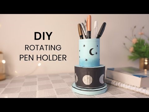 DIY Rotating Pen Holder ✨ | Satisfying Desk Organizer | Aesthetic Handmade Craft