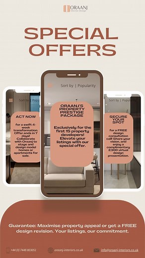 Unlock the pinnacle of property presentation with Oraanj’s Property Prestige Package! 🌟 Exclusively tailored for the first 15 property developers. Elevate your listings to extraordinary heights in just 4 weeks! Act fast – offer ends in 7 days. Secure your spot now for a FREE design consultation call. Your vision, our expertise – let’s make it reality! 💼🏡 . . . . . . . . . . #OraanjInteriorDesign #InteriorInspiration #DesignDreams #HomeDecor #StylishSpaces #InteriorGoals #ModernDesign #Timeles