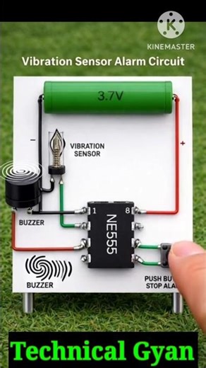 Simple Vibration Sensor Alarm Circuit | 555 IC Project