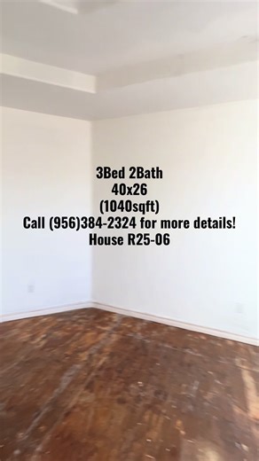 Quality Wooden Homes available!! Welcome to R. Gonzalez investments! Ready to become a homeowner? Call (956)384-2324 for more details! Preowned/ used (Sold as is) House R25-06 3bed 2bath 40x26 (1040sqft)