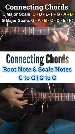 Connecting Chords with Guitar Scale Music C to G and G to C | Learn Guitar Theory with Aman Verma