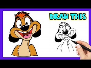 How to draw Timon from Lion King
