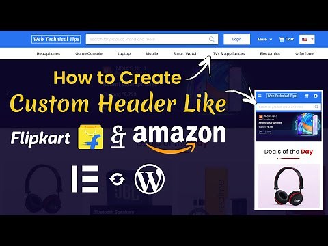 How to Create a Custom Header in WordPress like eCommerce Websites Flipkart & Amazon with Elementor