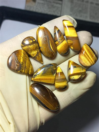 Lot Yellow Tiger Eye Cabochons | Stone for Jwellery Making Loose Yellow Gemstone for DIY Pendant (152 Carat 10 Pieces) #p11 - Etsy
