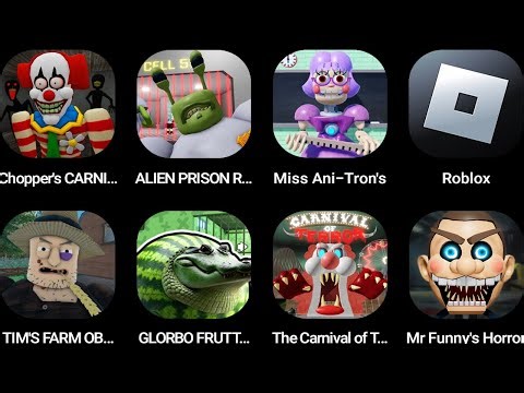 CHOPPER'S CARNIVAL,ALIEN PRISON RUN,Miss Ani-Tron's Detention!,Roblox,ESCAPE TIM'S FARM OBBY!...