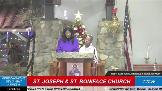 4EME DIMANCHE DE L'AVENT-ANNEE A - 1:15 PM-MASS-21-12-25 | Saint Joseph Roman Catholic Church, Spring Valley, New York