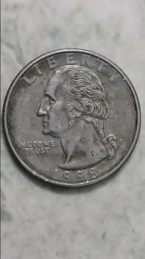 1998 P Washington Quarter error coin (struck through grease, obverse & reverse), rare quarter