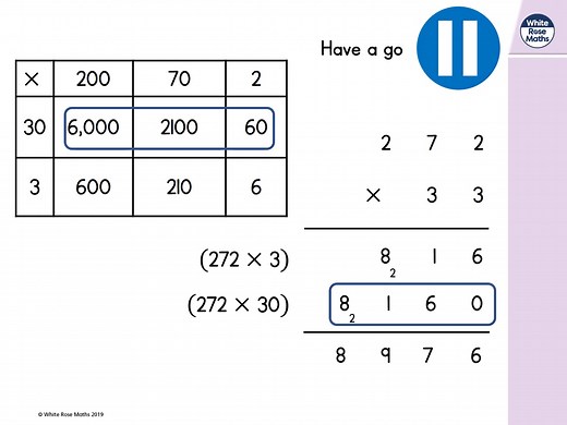 Year 5 - Week 3 - Lesson 2 - Multiply 4-digits by 2-digits
