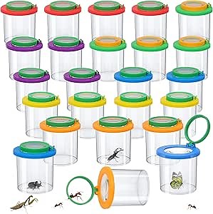 Amazon.com: Coopay 24 Pieces Magnifying Insect Box - Bug Viewer, Critter Insect Cage, Container, Bug Catcher Cage, Jar Collecting Kit for Children, Kids Science Nature Exploration Tools : Toys & Games