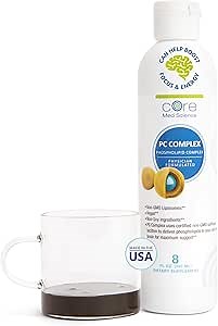 Core Med Science Phosphatidylcholine Supplement, Liposomal PC Complex (8 Fl Oz) - Lecithin Phospholipid Supplement That Supports Liver & Gut Health - Phosphatidyl Choline Liquid for Cognition Support