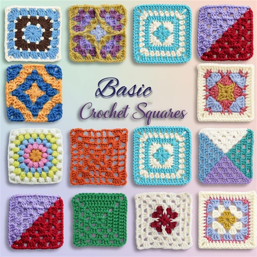 Easy Granny Square Crochet Patterns | Beginner Afghan Block Collection | Instant PDF Download - Etsy