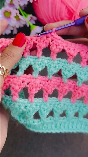 Amazing crochet mew stitch two colour pattern