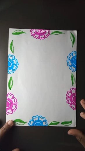 Beautiful Flowers Border Design for Notebook cover page #notebookdesign #frontpagedesign #reels #reelitfeelit #fbvideo | Belle's-Lettres