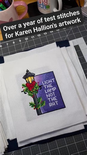 7.4K views · 235 reactions | I've designed and test stitched over 25 patterns for Karen Hallion this year.  I've also designed and tested quite a few of my own too. Here's a look at some of those test stitches. That's a lot of little X's 殺 #crossstitch #karenhallion #designer #beckadoodles | BeckaDoodles the art of cute | Facebook