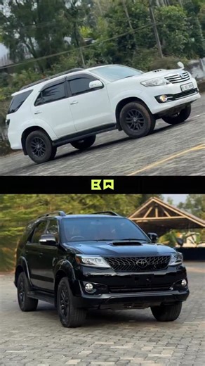 @babsautomotive color werks 🔥 on Instagram: "@babscolorwerks 🔥💯 Fully loaded Fortuner type 2 🔥🔥🔥 Color change and refinishing from normal white to @babscolorwerks MAGIC BLACK paint job ✅ Interior all pannels and roof liner restored and refinished in black ✅ Aftermarket head and tails ✅ Lexus grill and Trd kit with spoiler ✅ Custom seats refinished in red ✅ GR steering ✅ Alloys refinished in mettalic black ✅ #babsautomotive #babscolorwerks #babsmotorsports #babsdetailed"