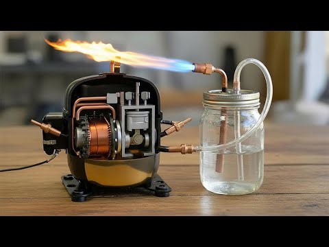 No More Gas Cylinders! How I Made Free Gas All Year with a Fridge Compressor, Two Bottles and Water