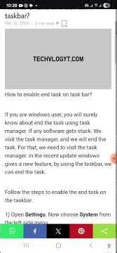 How to enable end task on taskbar?