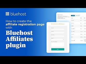 How to create the affiliate registration page with the Bluehost Affiliates plugin